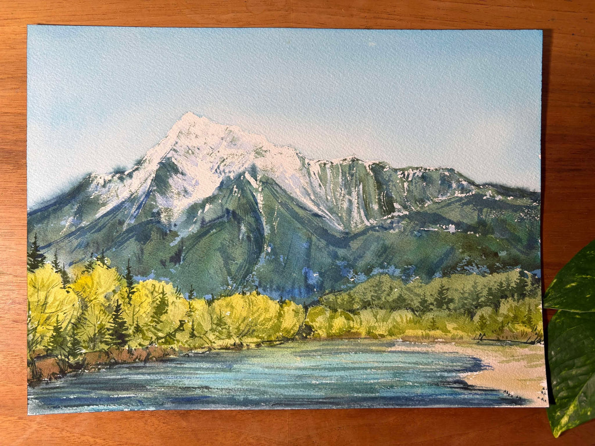 Mount Cheam Peak - Mountains Original Watercolor Painting – Elena Markelova